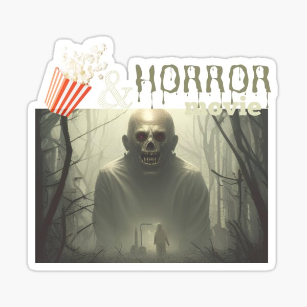 "Popcorn and horror movies" Sticker for Sale by praveendake | Redbubble