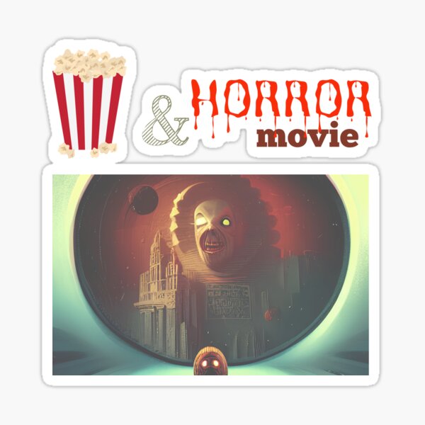 "Popcorn and horror movies" Sticker for Sale by praveendake | Redbubble