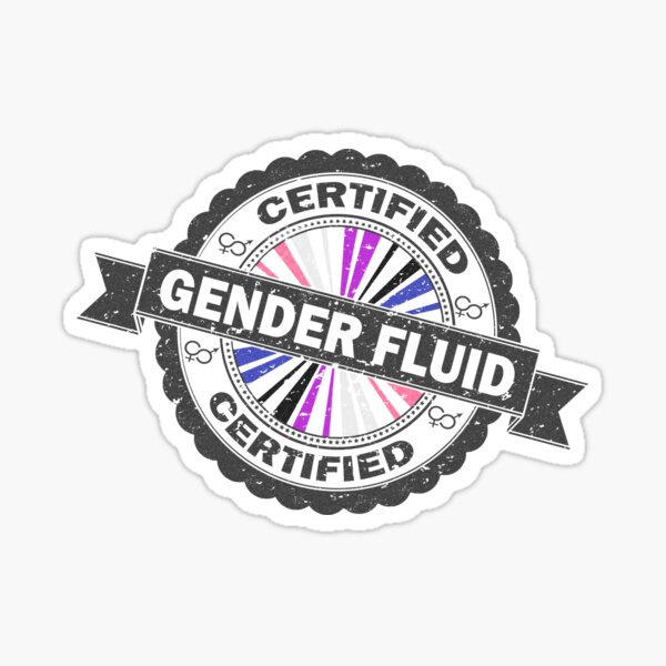 Certified Gender Fluid Pride Seal Of Approval With Pride Flag