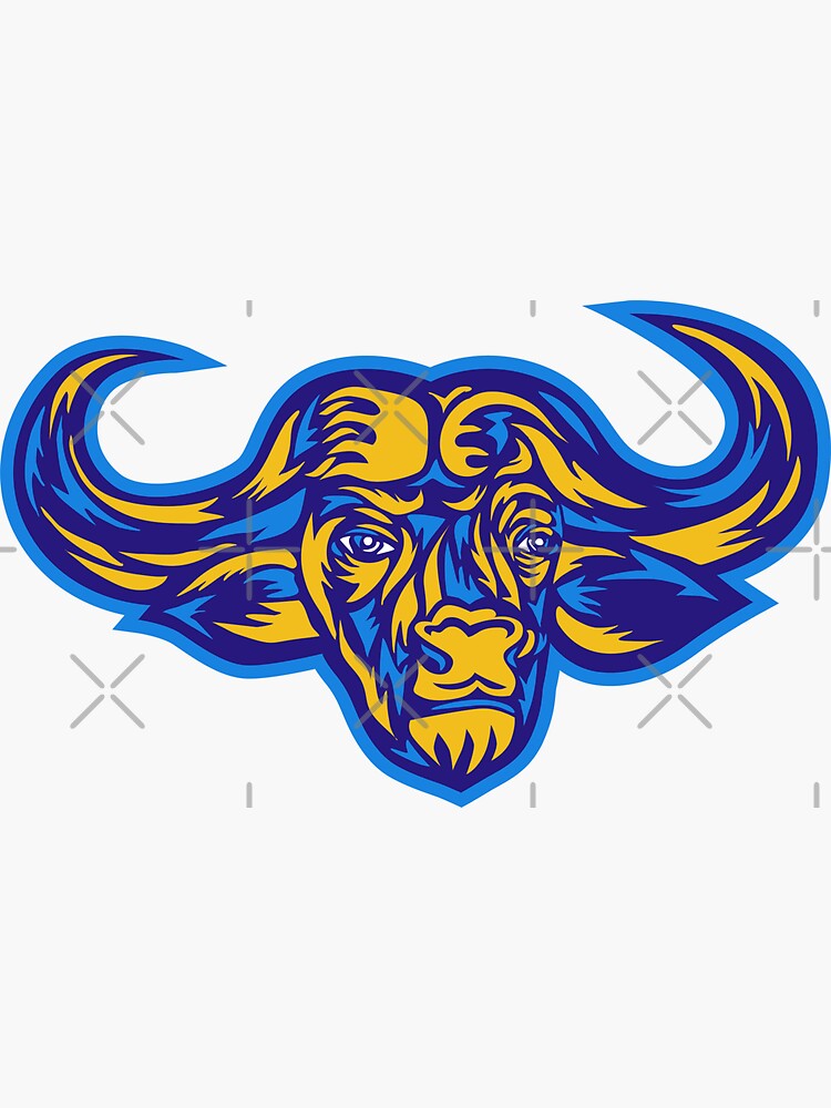 "Cape Buffalo Head Retro" Sticker by patrimonio | Redbubble