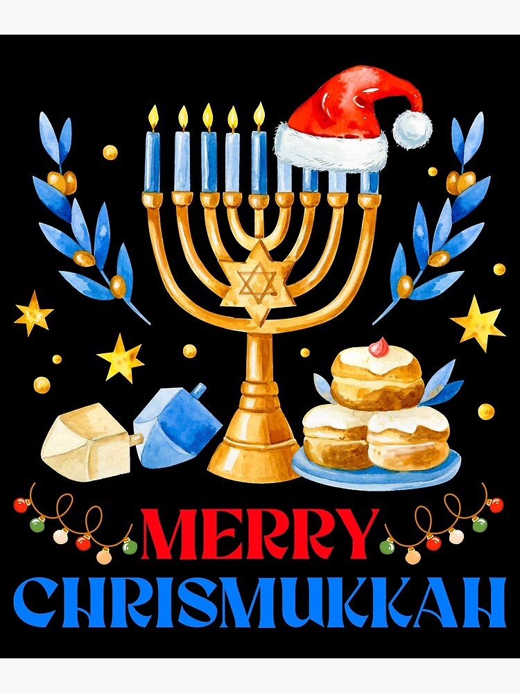 "Merry Chrismukkah Happy Hanukkah Christmas" Poster for Sale by Toranai ...
