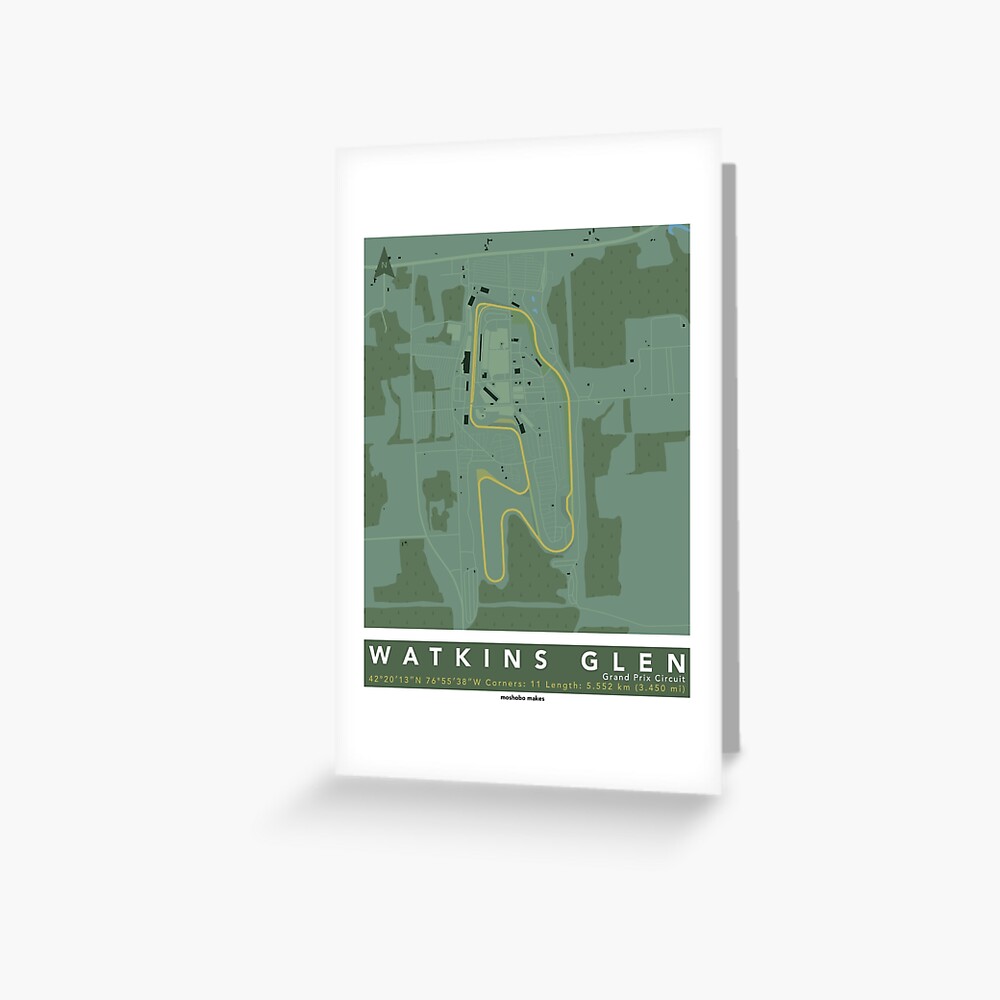 "Watkins Glen | Track Map for Poster Wall Art | IMSA Poster" Greeting ...