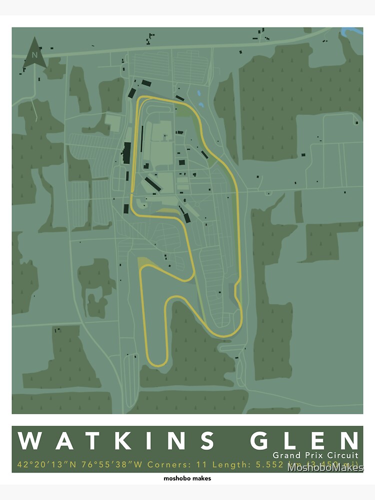 "Watkins Glen | Track Map for Poster Wall Art | IMSA Poster" Sticker ...