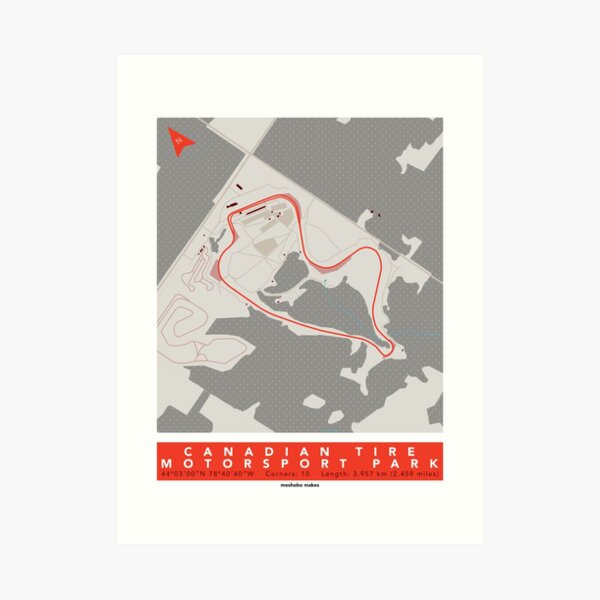 "Canadian Tire Motorsport Park | Track Map for Poster Wall Art | IMSA 1 ...