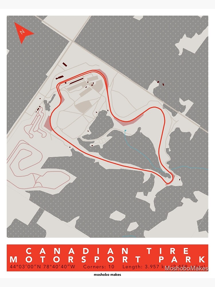 "Canadian Tire Motorsport Park | Track Map for Poster Wall Art | IMSA 1 ...