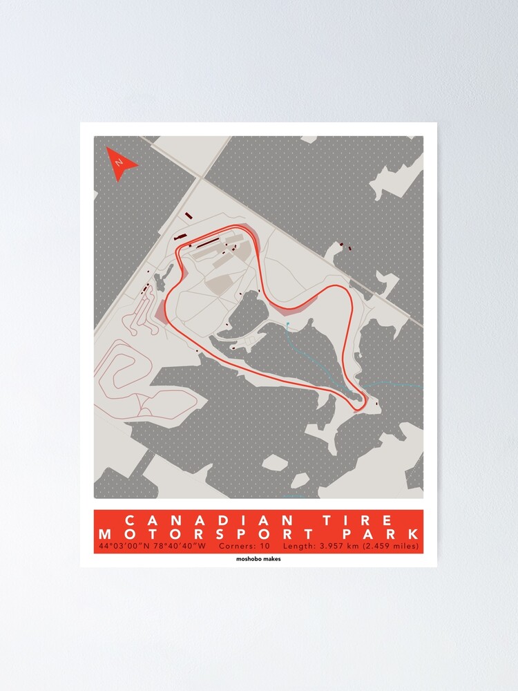 "Canadian Tire Motorsport Park | Track Map for Poster Wall Art | IMSA 1 ...
