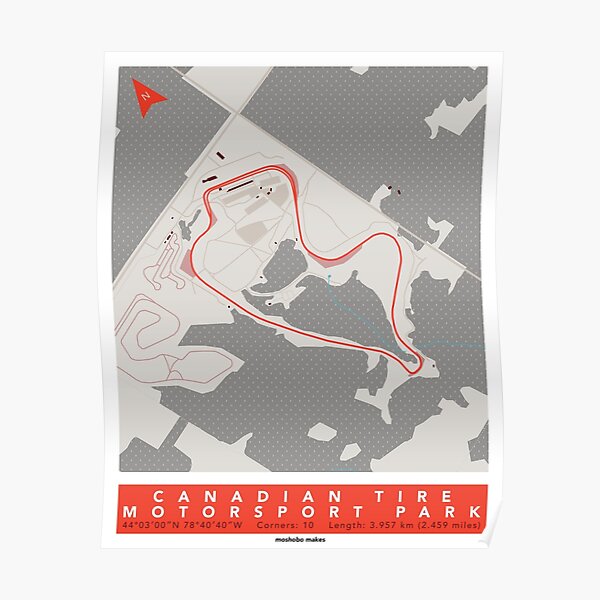 "Canadian Tire Motorsport Park | Track Map for Poster Wall Art | IMSA 1 ...