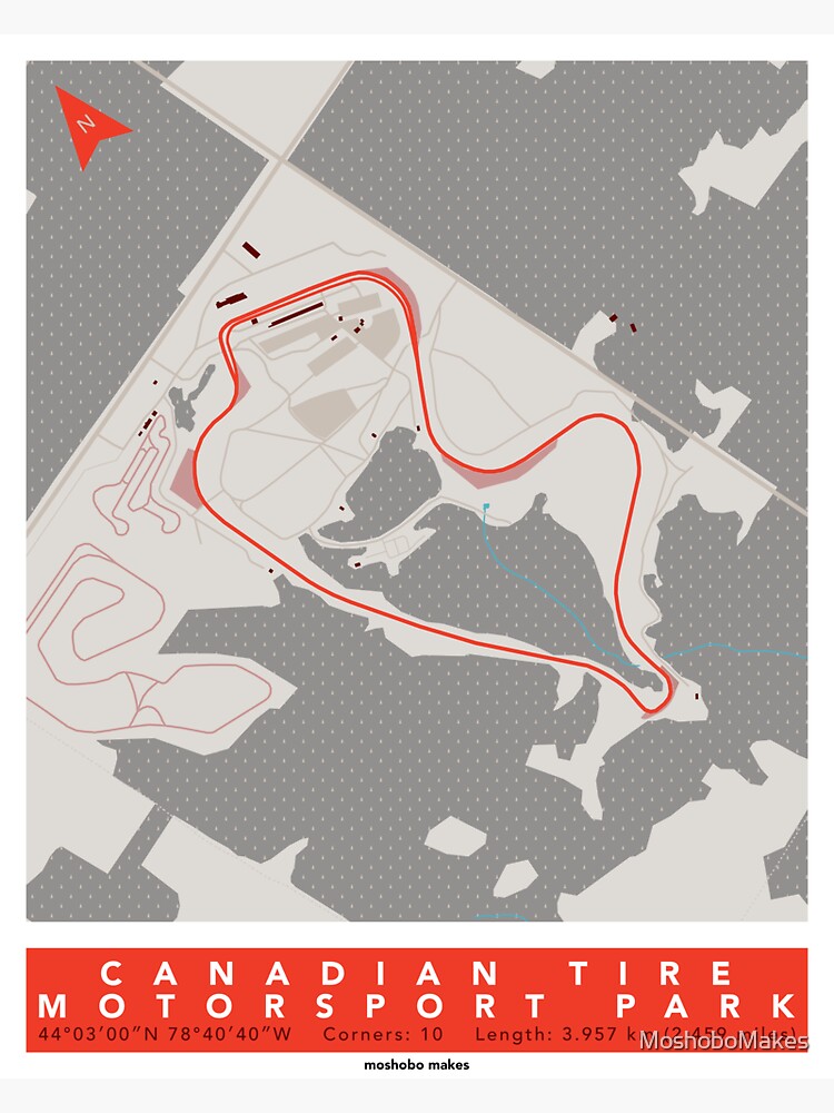 "Canadian Tire Motorsport Park | Track Map for Poster Wall Art | IMSA 1 ...