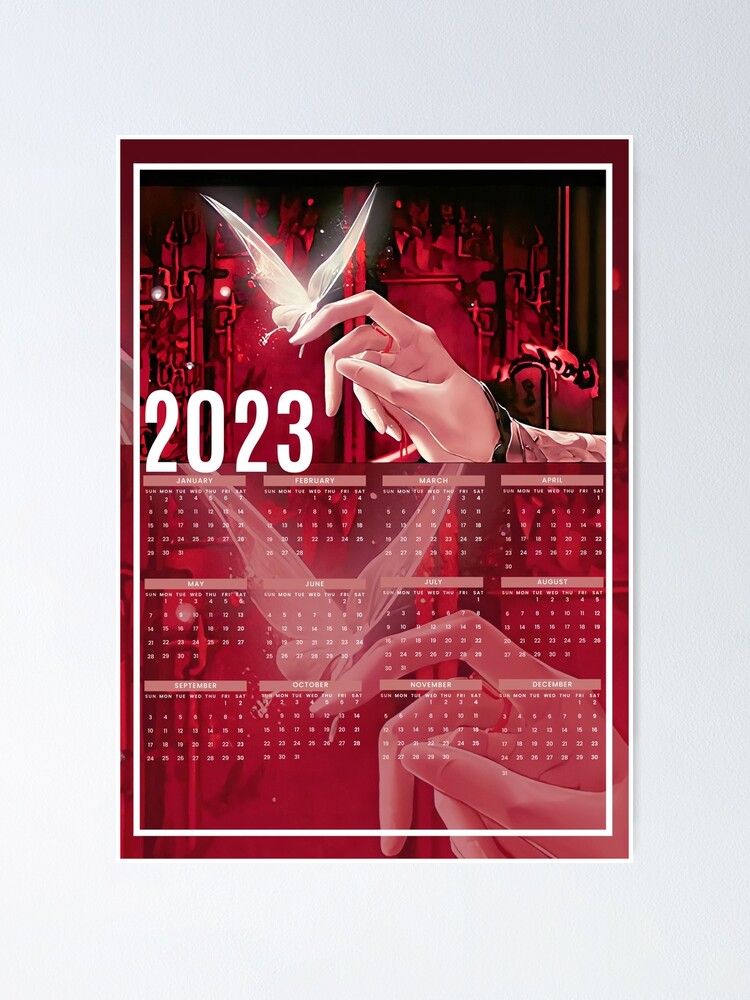 "Hua Cheng butterfly tgcf bl anime calendar " Poster for Sale by ...