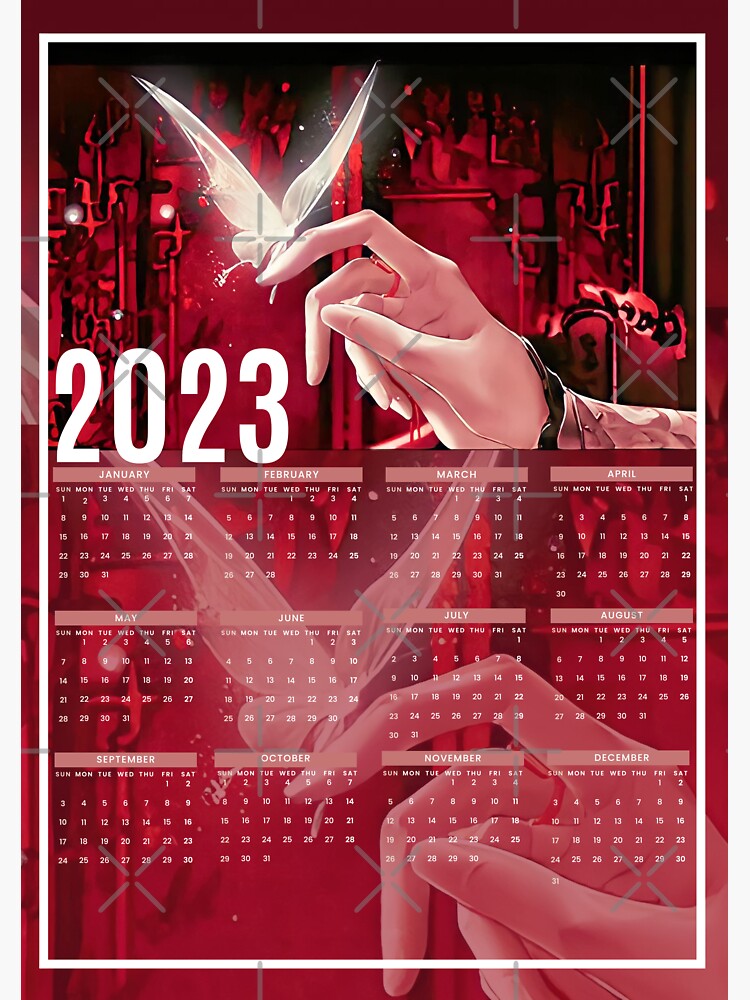 "Hua Cheng butterfly tgcf bl anime calendar " Sticker for Sale by ...