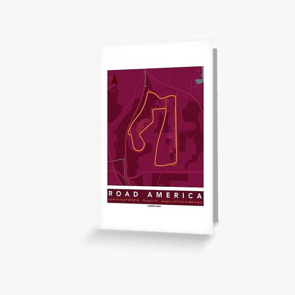 "Road America | Track Map for Poster Wall Art | IMSA Poster" Greeting ...
