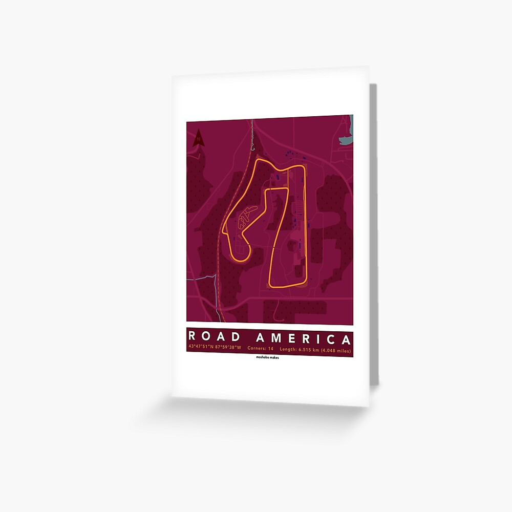 "Road America | Track Map for Poster Wall Art | IMSA Poster" Greeting ...