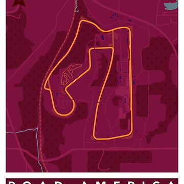 "Road America | Track Map for Poster Wall Art | IMSA Poster" Sticker ...