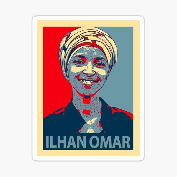 "Ilhan Omar" Sticker for Sale by VinnyCoffey | Redbubble