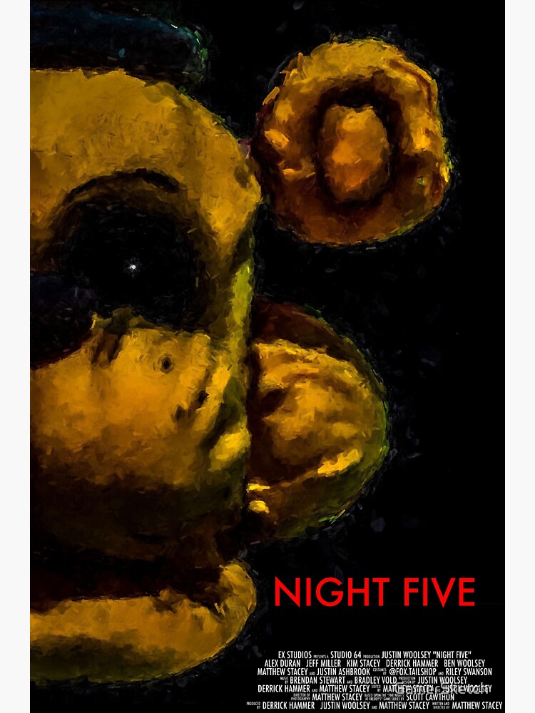 "NIGHT FIVE final teaser poster" Sticker for Sale by GamerSketch ...