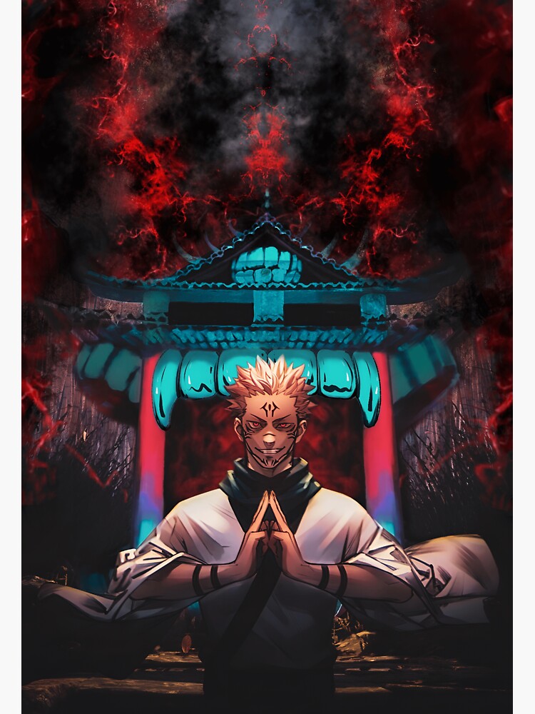 "Ryomen Sukuna cartoon" Sticker for Sale by ClairePetersd | Redbubble