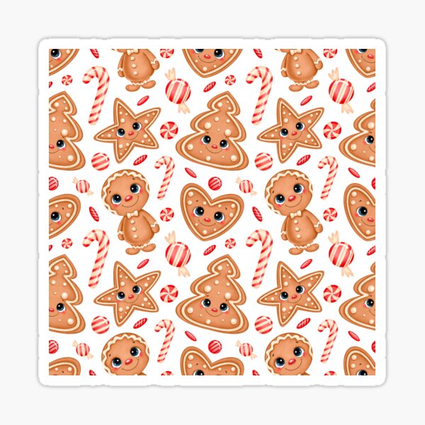 "Christmas Cookies Pattern" Sticker for Sale by LowBrowContent | Redbubble