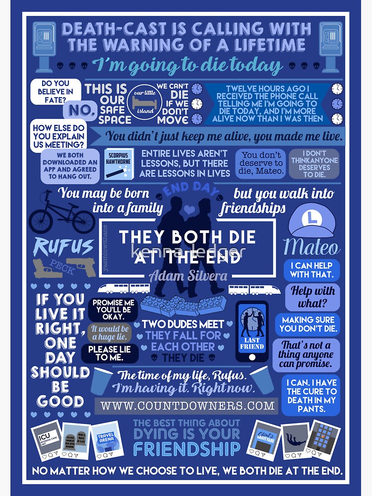 "they both die at the end book collage" Sticker for Sale by kenna ...