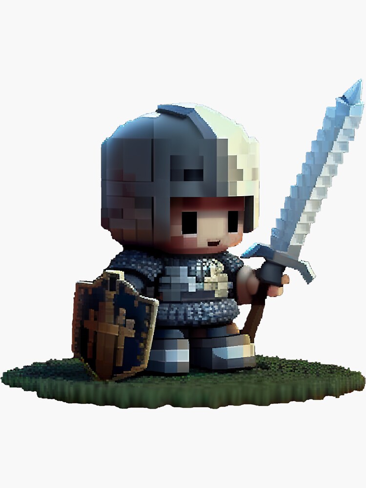 "Little pixel knight" Sticker for Sale by Pixelarium | Redbubble