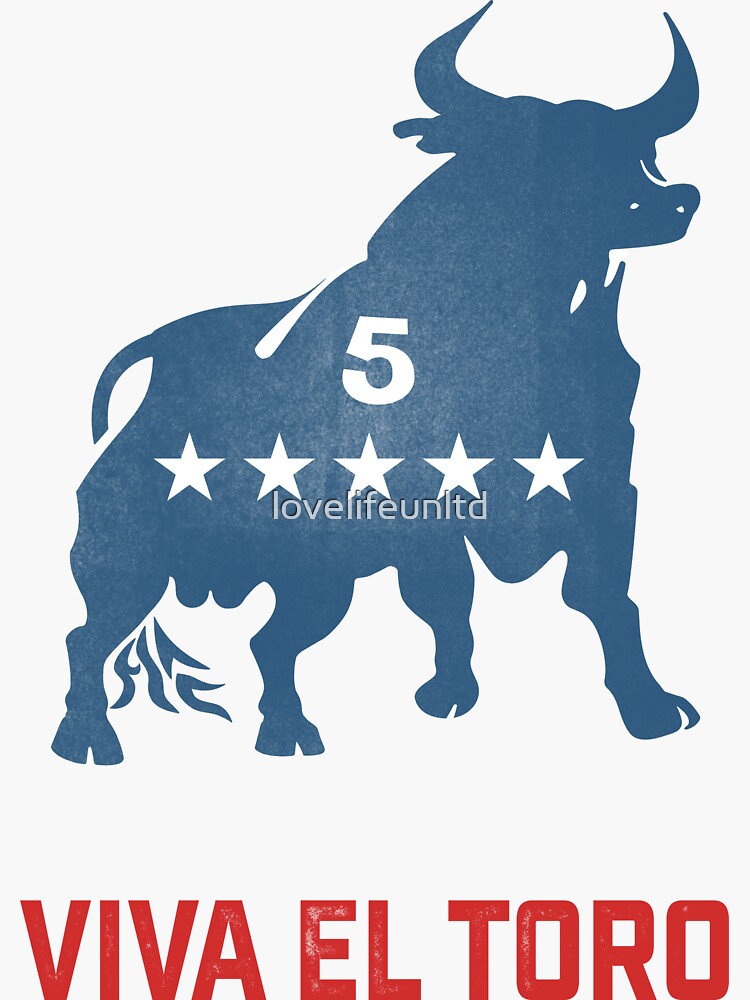 "Viva el Toro v.2 (Red & Blue)" Sticker for Sale by lovelifeunltd ...