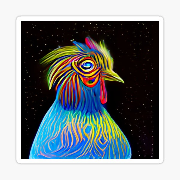 "Galactic Chicken. 1/2" Sticker for Sale by Grenadier-bs | Redbubble