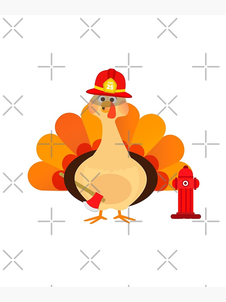 "Firefighter Thanksgiving Turkey" Poster for Sale by PopArtDesigns ...