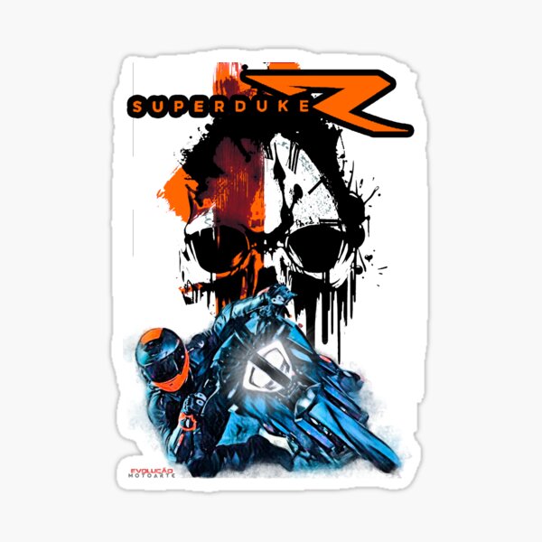 "1290R Superduke KTM Skull" Sticker for Sale by Evomotoarte | Redbubble