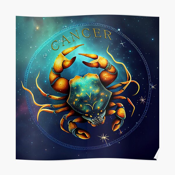 "Zodiac Sign CANCER - Fantasy Illustration of Cancer " Poster for Sale ...