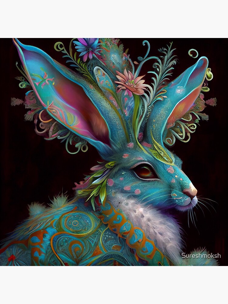 "Fantasy Rabbit - Hare" Sticker for Sale by Sureshmoksh | Redbubble