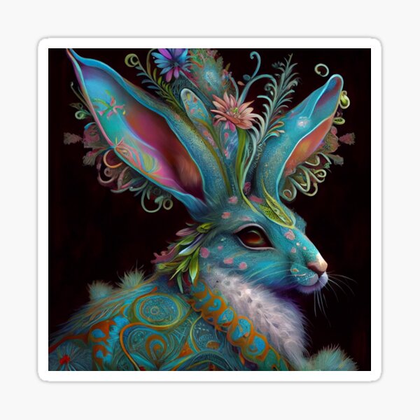 "Fantasy Rabbit - Hare" Sticker for Sale by Sureshmoksh | Redbubble