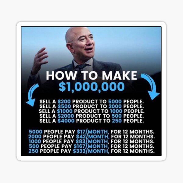 "How to make 1 million" Sticker for Sale by Jacobb80 | Redbubble