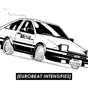 "Eurobeat Intensifies AE86 Kansei Dorifto Initial D Car" Sticker for Sale by bakayaro | Redbubble
