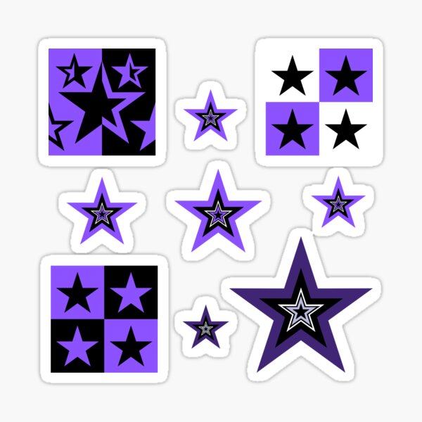 "Purple and black goth stars" Sticker for Sale by suzeArtUK | Redbubble