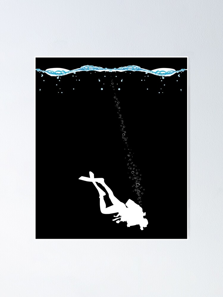 "Scuba Diver Under Water" Poster for Sale by divesimplydive | Redbubble