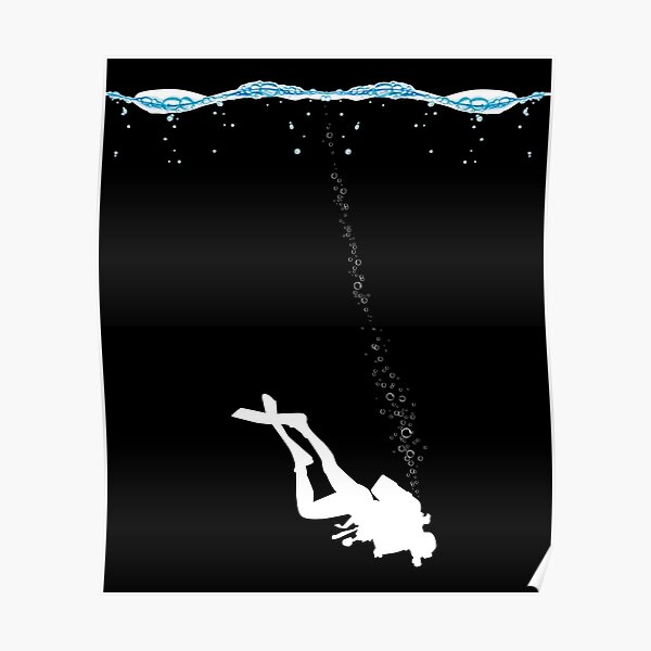 "Scuba Diver Under Water" Poster for Sale by divesimplydive | Redbubble