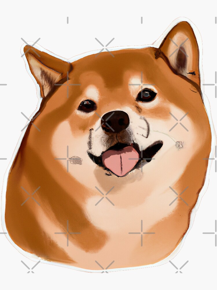 "[sticker] happy shiba inu face" Sticker for Sale by perropals | Redbubble