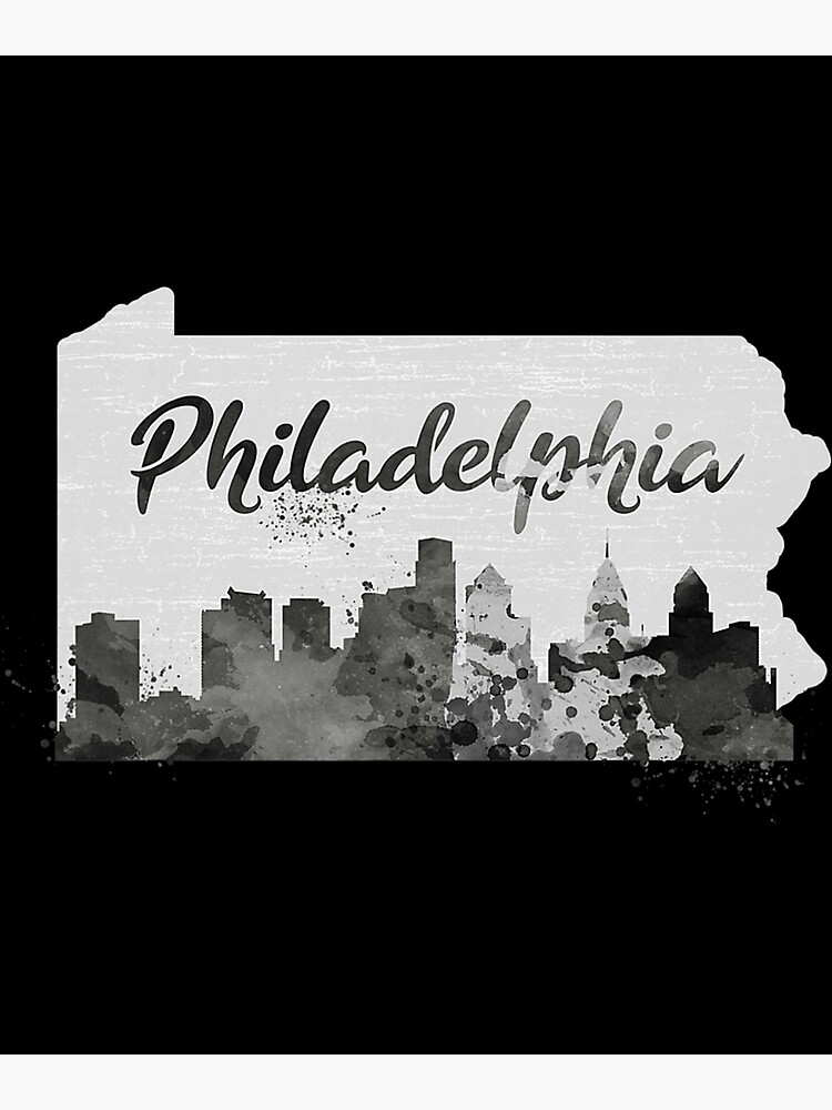 "Philadelphia Philly Skyline Pennsylvania State Outline Pride" Poster ...