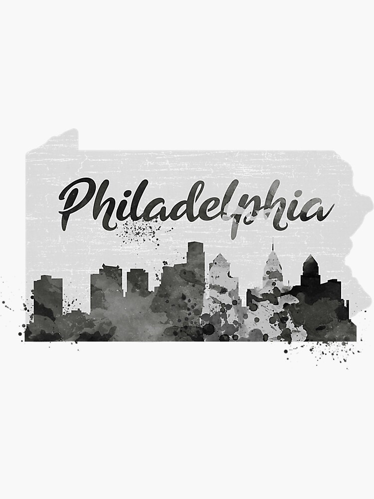"Philadelphia Philly Skyline Pennsylvania State Outline Pride" Sticker ...