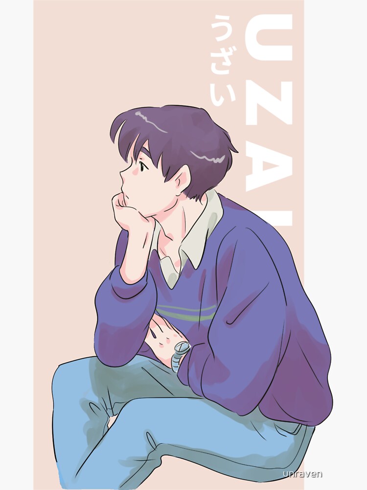 "Japanese harsh words in Anime "Uzai"" Sticker for Sale by unraven ...