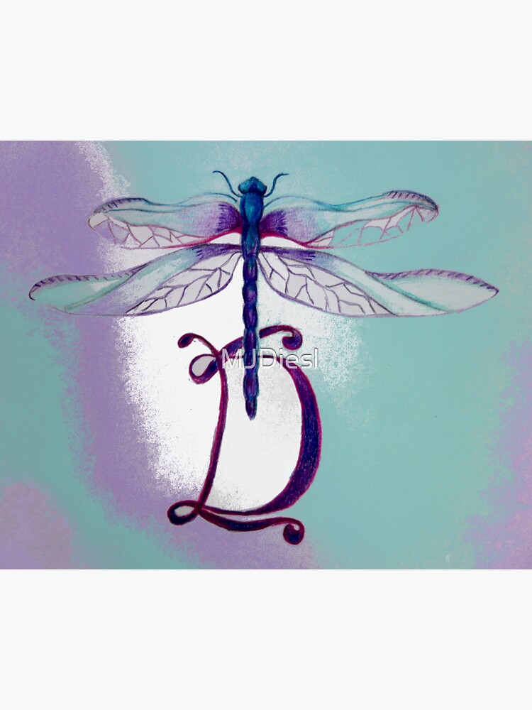 "Dragonfly Monogram" Sticker by MJDiesl | Redbubble