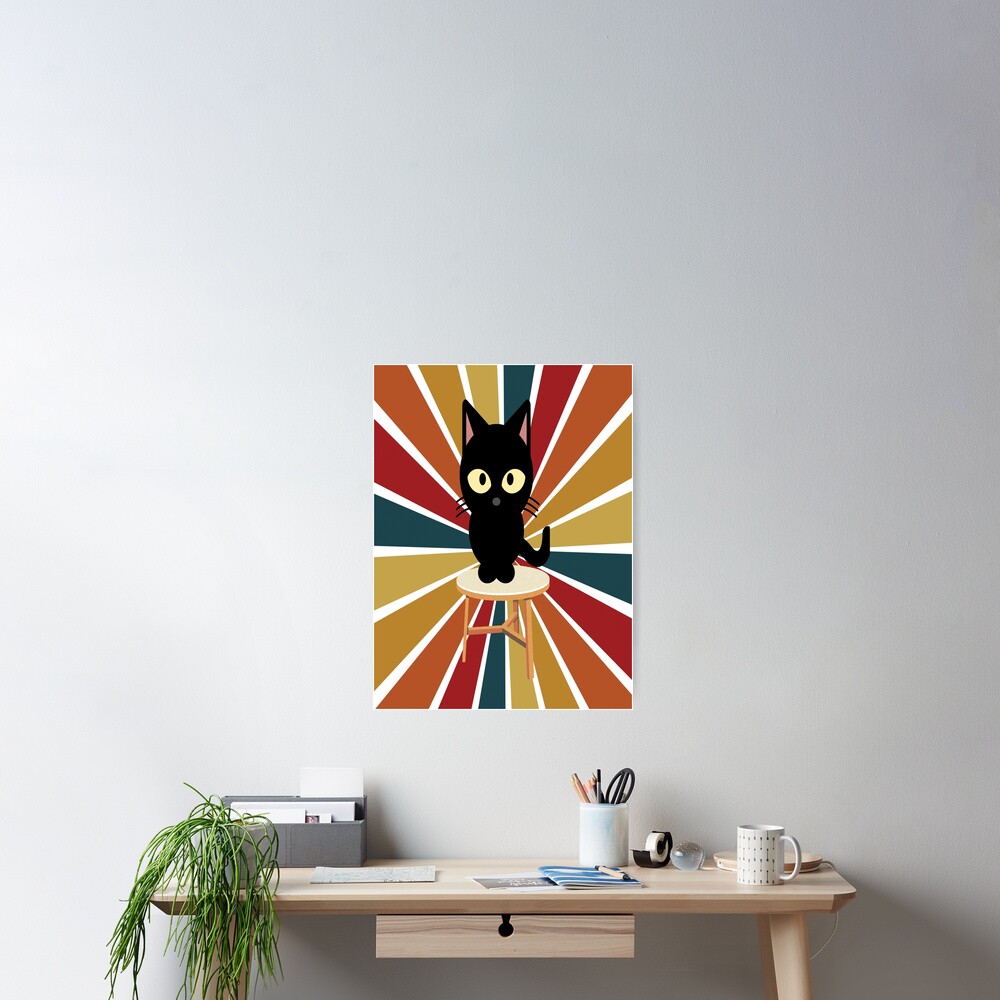 "Atomic Mid century cat,retro atomic cats,mid century black cat ...