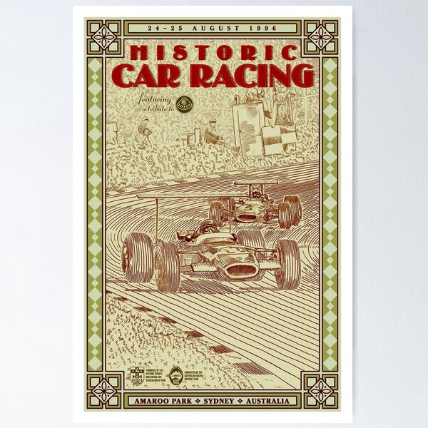 "AMAROO PARK : Vintage 1996 Historic Auto Racing Print" Poster for Sale ...