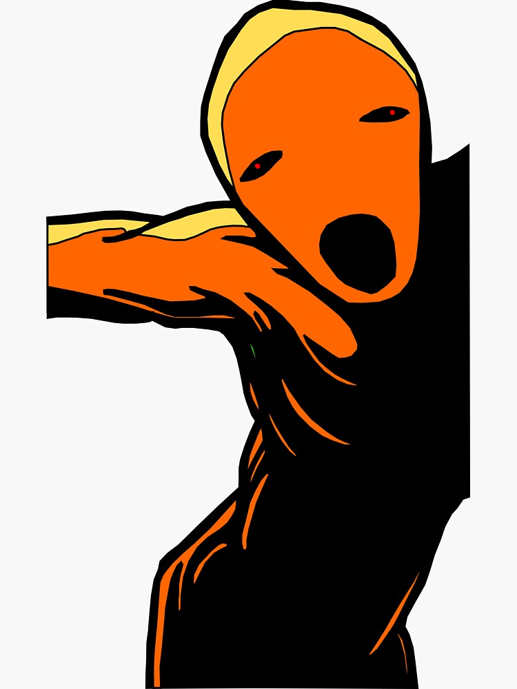 "Scream of Edvard Munch 2.0 orange" Sticker for Sale by JeanPierrePinu ...