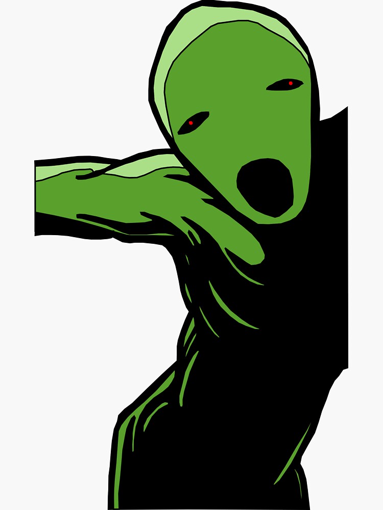 "Scream of Edvard Munch 2.0 green" Sticker for Sale by JeanPierrePinu ...