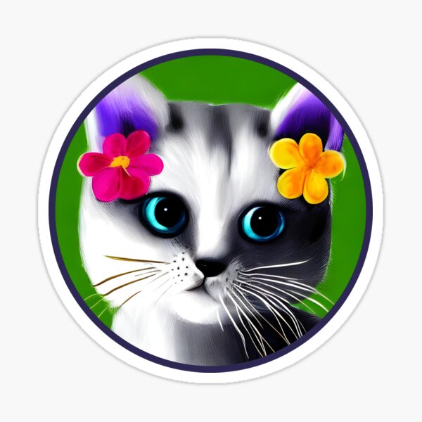 "I love my happy kitty V3" Sticker for Sale by CorneliusDesign | Redbubble