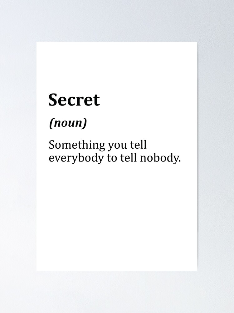 "Secret Word Definition Dictionary Definition" Poster for Sale by ...