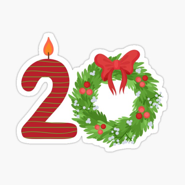 "Christmas Number 20. Advent Calendar Numbers" Sticker for Sale by ...