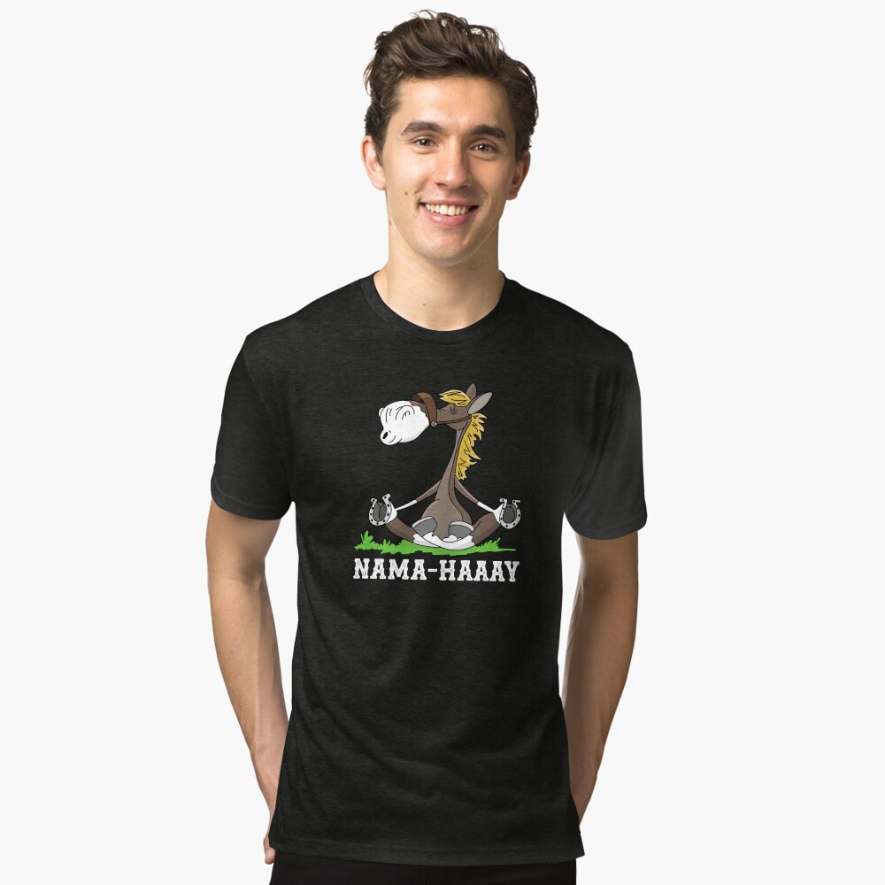 "Funny Horse Humor - Nama-Haaay - Horse Doing Yoga" Sticker for Sale by ...