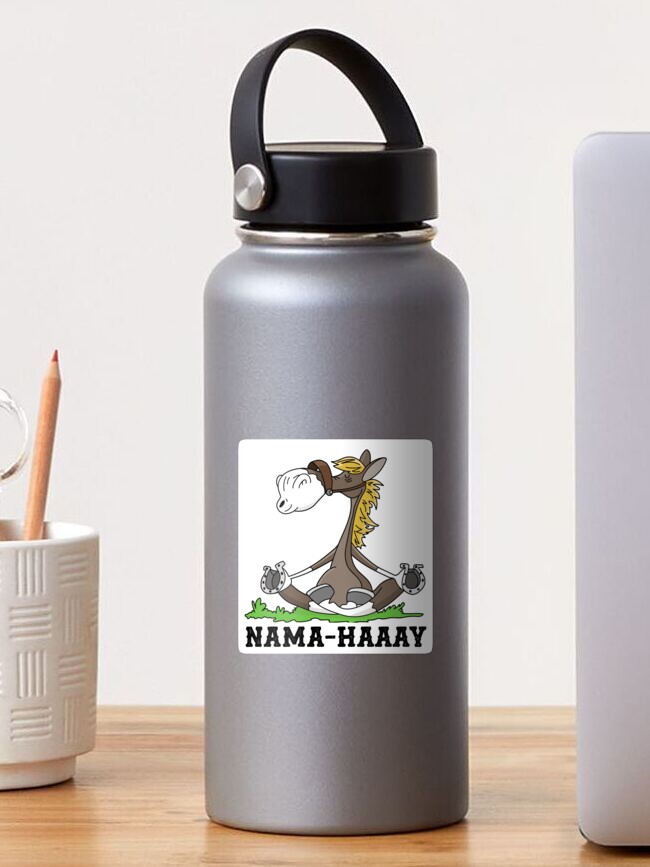 "Funny Horse Humor - Nama-Haaay - Horse Doing Yoga" Sticker for Sale by ...