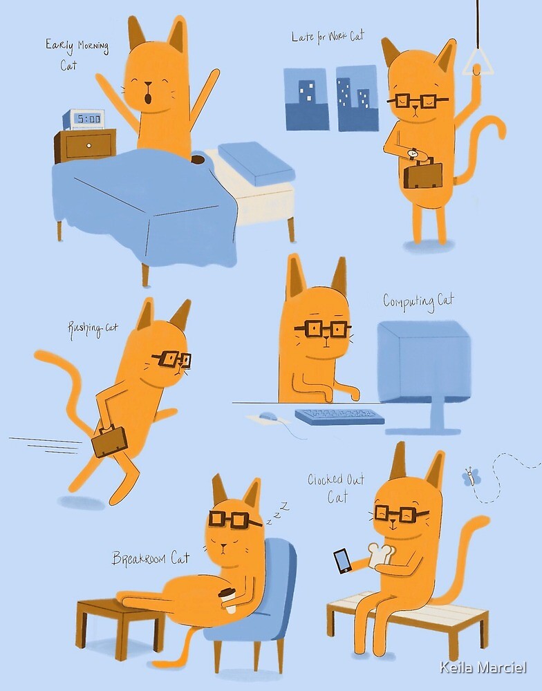 "Cubicle Cat" by Keila Marciel | Redbubble